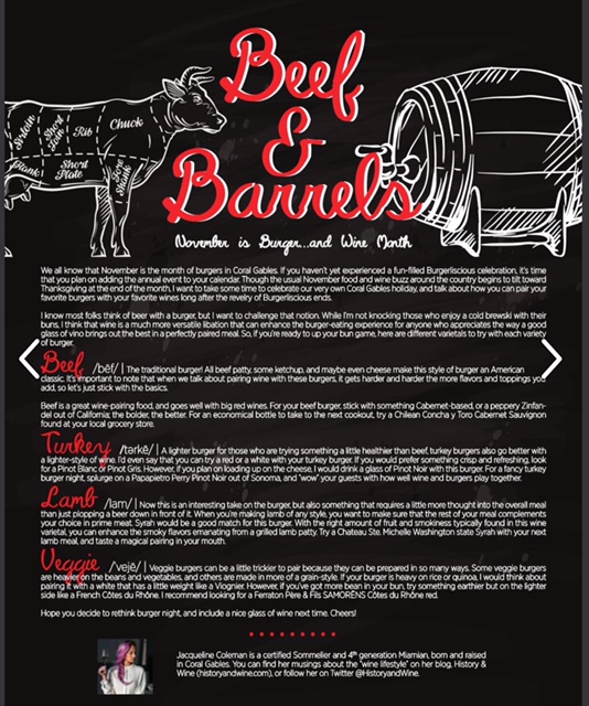 Beef & Barrels – History & Wine